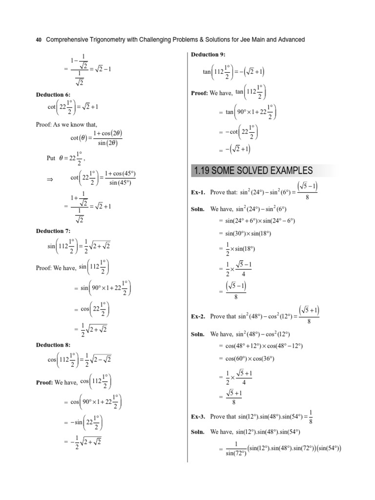 Trigonometry Problems for JEE Preparation | PDF | Lie Groups ...