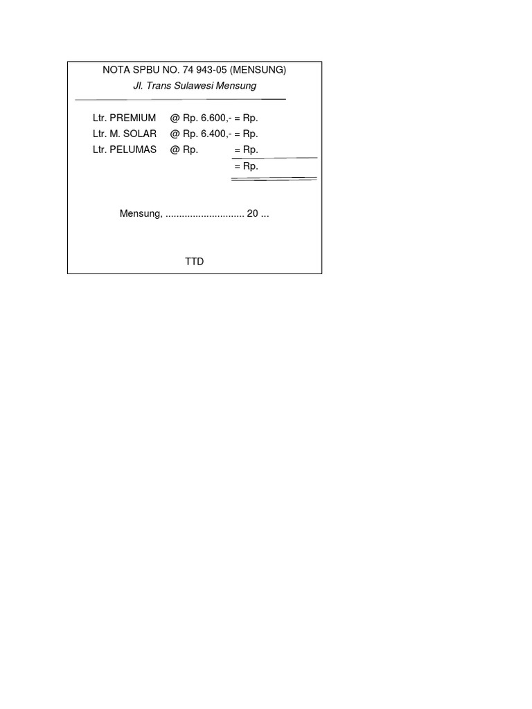 Sample NOTA Pertamina | PDF