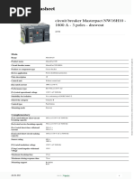 Product Datasheet: Circuit Breaker Masterpact NW16H1 - 1600 A - 4 Poles ...