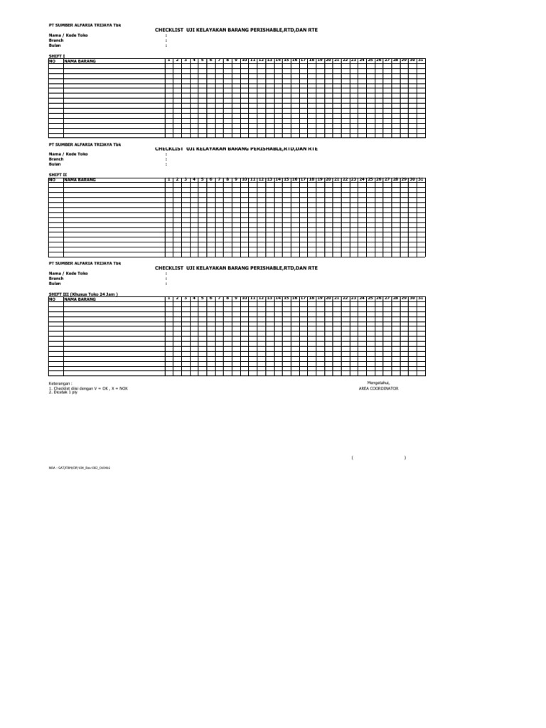 D. MAP ACCO 5 - FRM - OP - 104b Uji Kelayakan Perishable | PDF