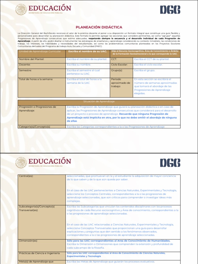 Formato de Planeación Didáctica. | PDF | Evaluación | Enseñando