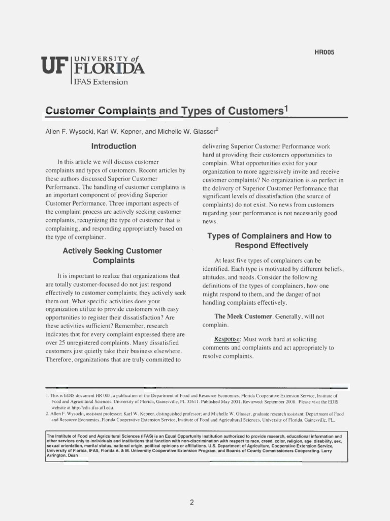 Customer Complaints and Types of Customers | PDF | Career & Growth