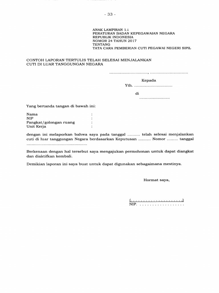 Contoh Form BKN 2017 | PDF