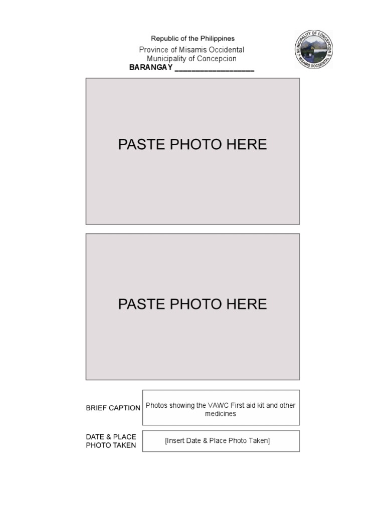 BVAWC - Photo Documentation VAWC First Aid Kit | PDF