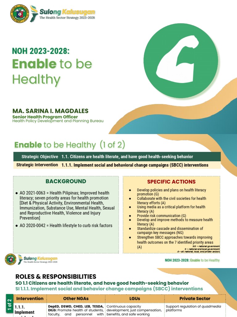 NOH 2023-2028 Per Thrust | PDF | Health Promotion | Regulatory Compliance
