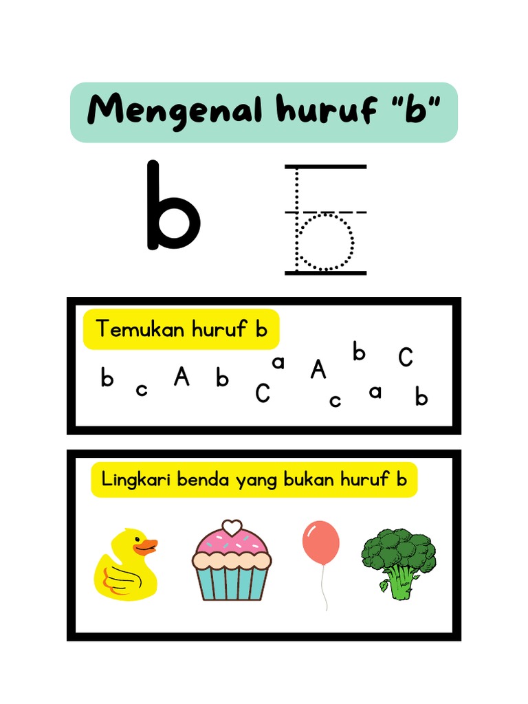 Lembar Kerja Anak Mengenal Huruf B | PDF