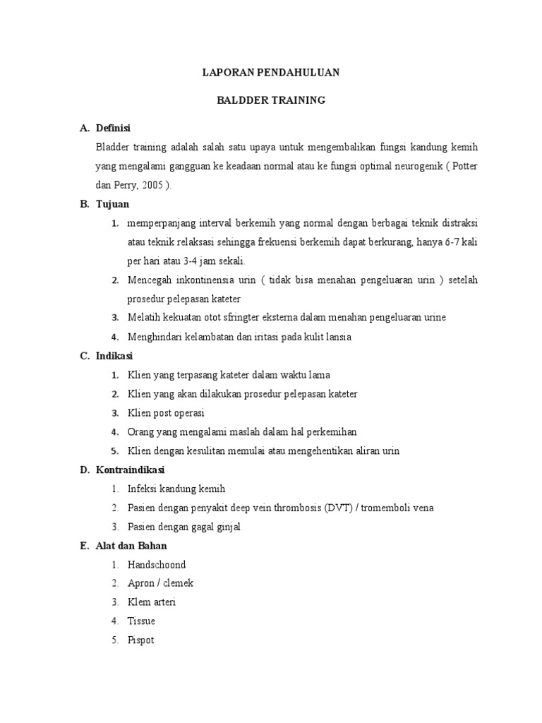 Panduan Bladder Training untuk Kesehatan | PDF