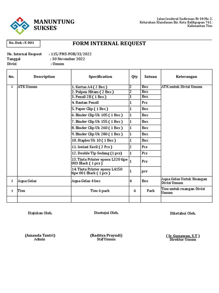 Cotton Internal Request | PDF
