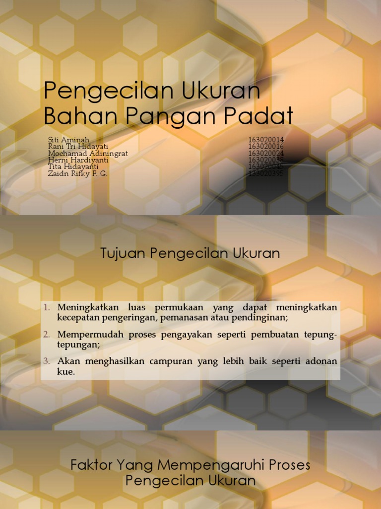 Pengecilan Ukuran Bahan Pangan Padat | PDF