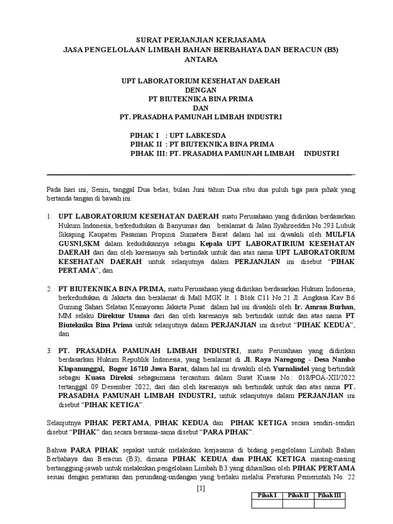 Mou Limbah B3 2023 | PDF | Hukum | Sains & Matematika