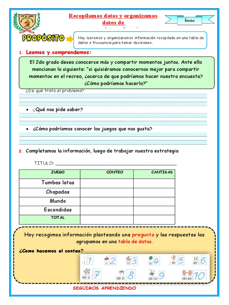 Ficha Mat. Recopilamos Datos y Organizamos | PDF