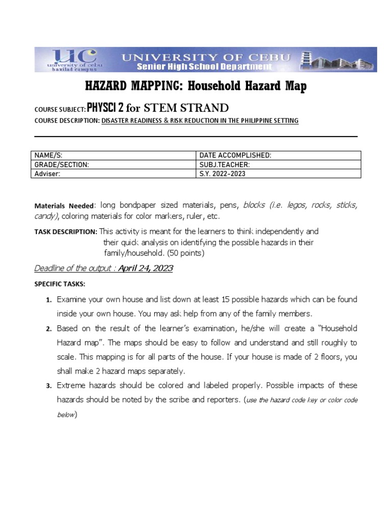 HAZARD MAPPING 4rtMasteryPT1GH | PDF