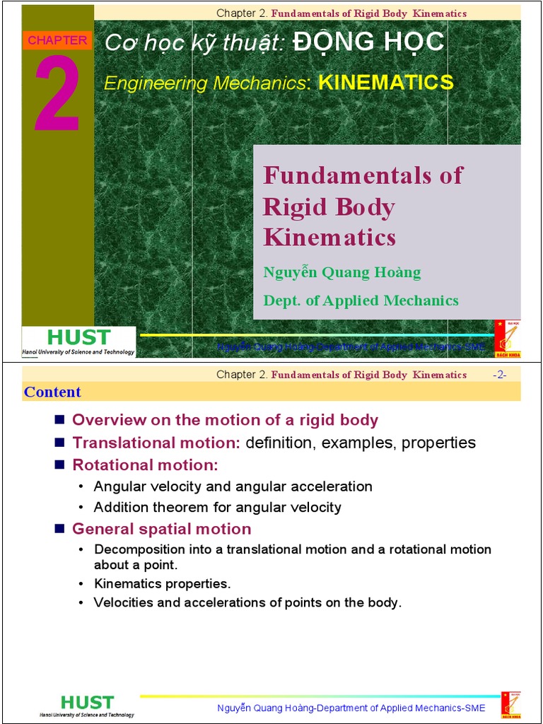 DH - ch2 Fundamentals of Rigid Kinematics - 2Spp | PDF