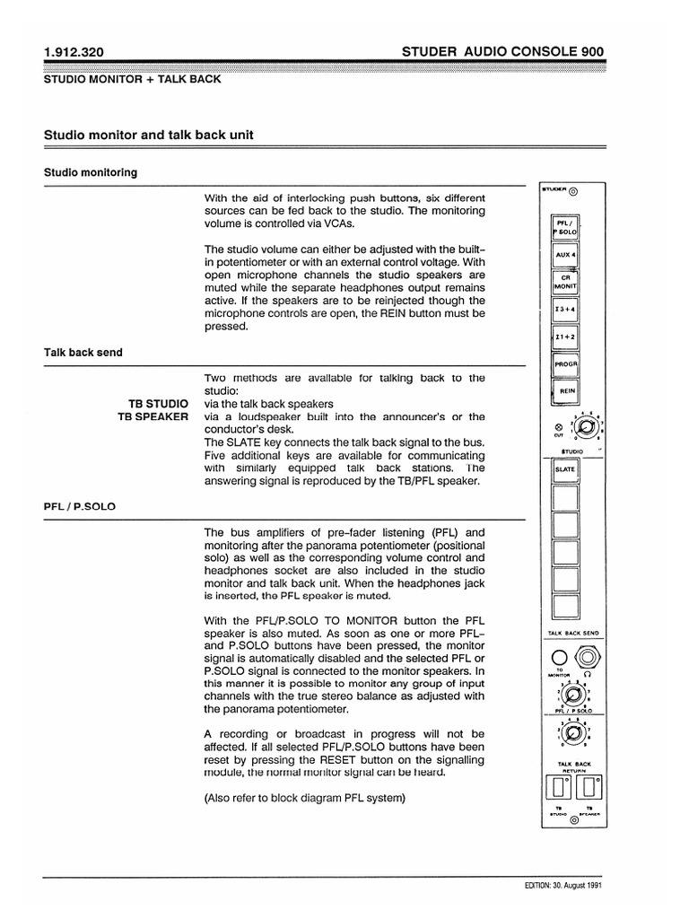 Studer Studio Monitor talkback unit 1.912.320 | PDF