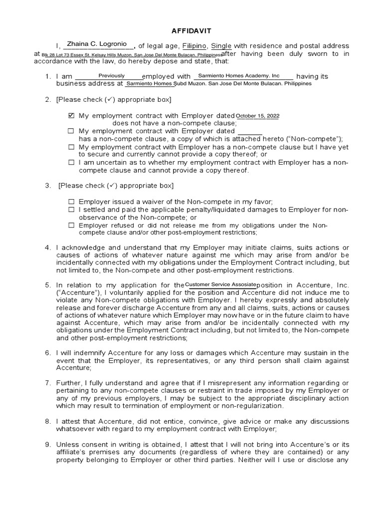 Non-Complete Affidavit of Undertaking | PDF | Justice | Crime & Violence