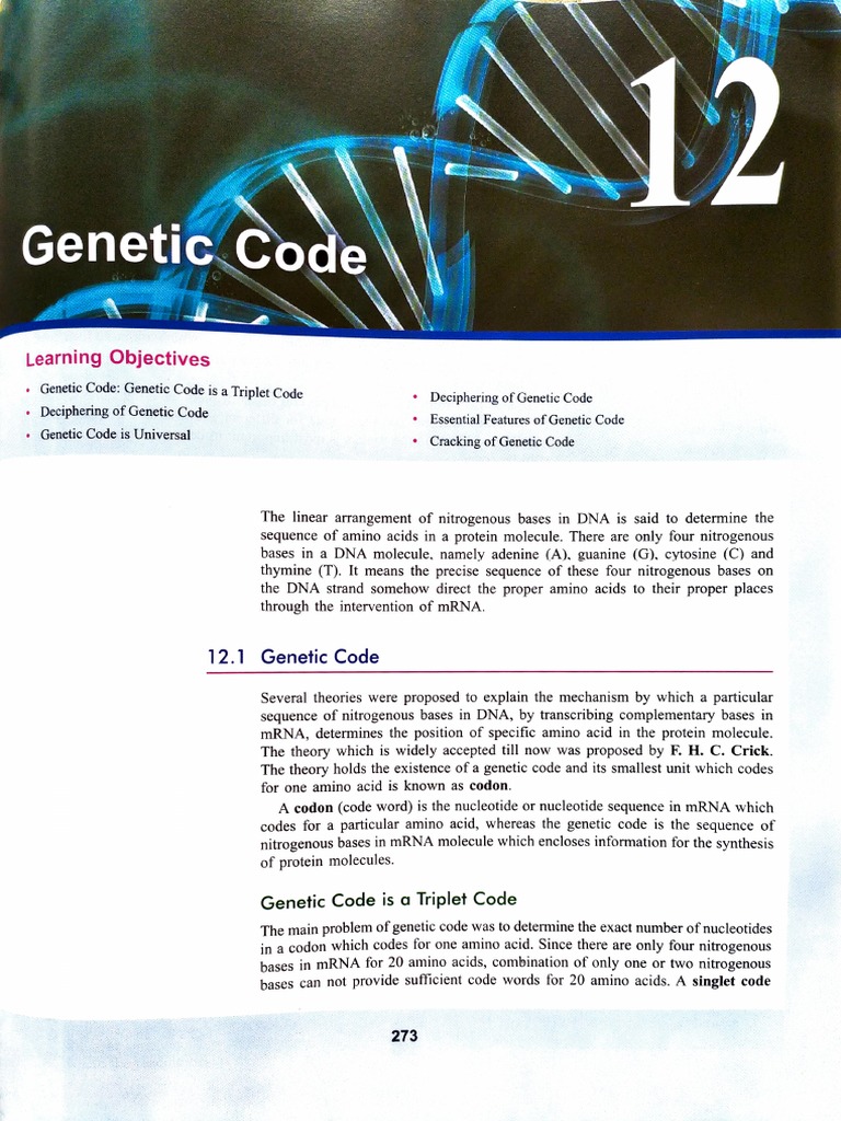 Genetic Code | Download Free PDF | Genetic Code | Nucleic Acid Sequence