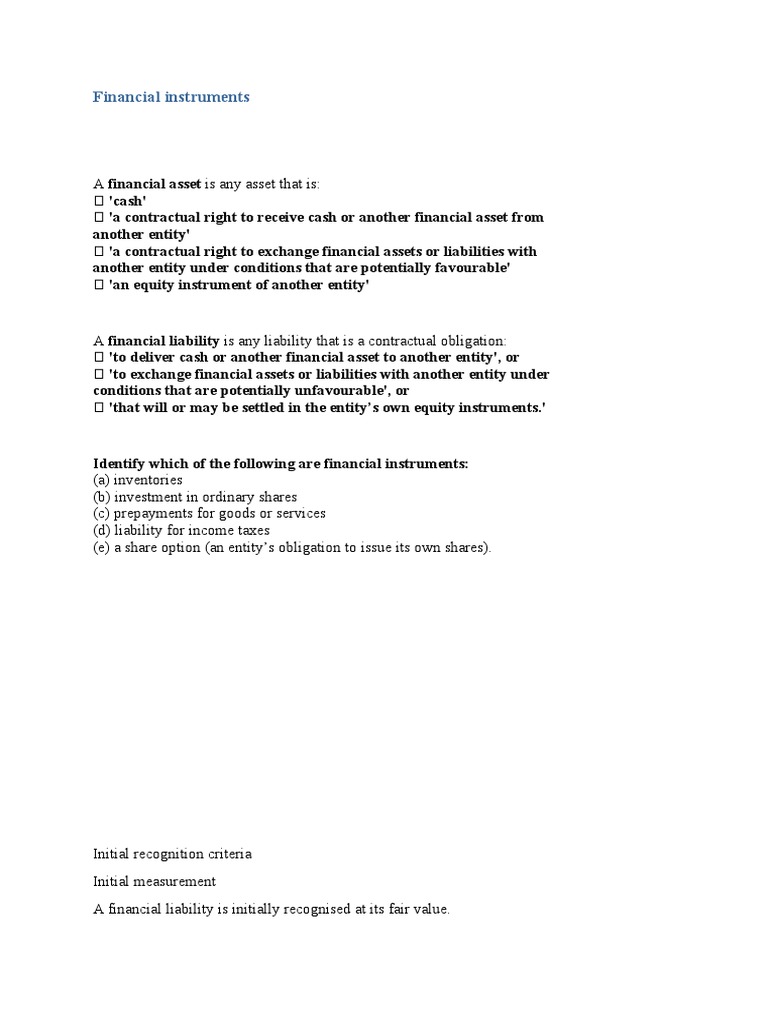 Financial Instruments | PDF
