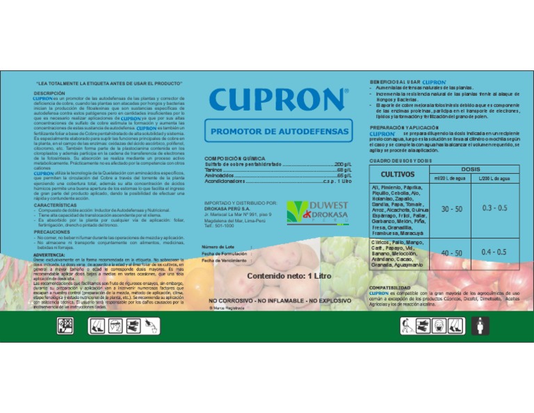 Etiq. Cupron X 1 L v2 | PDF