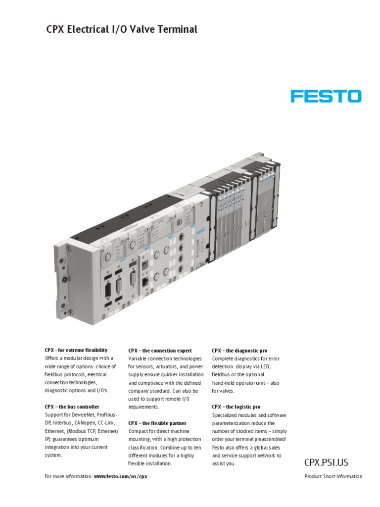 Manual Festo CPX PSI US | Vacuum Tube | Computer Engineering