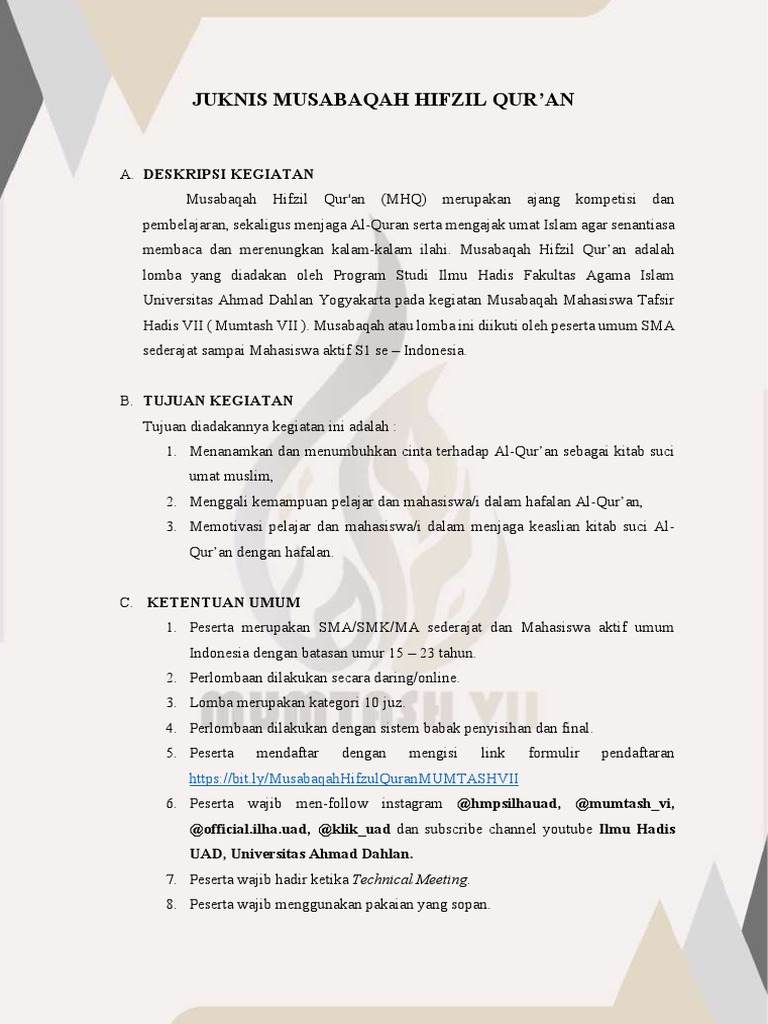 Juklak Juknis MHQ | PDF