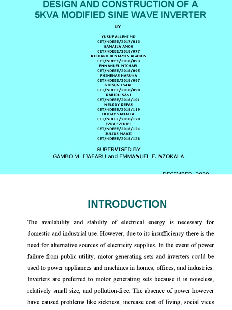 5KVA Modified Sine Wave Inverter Design | PDF