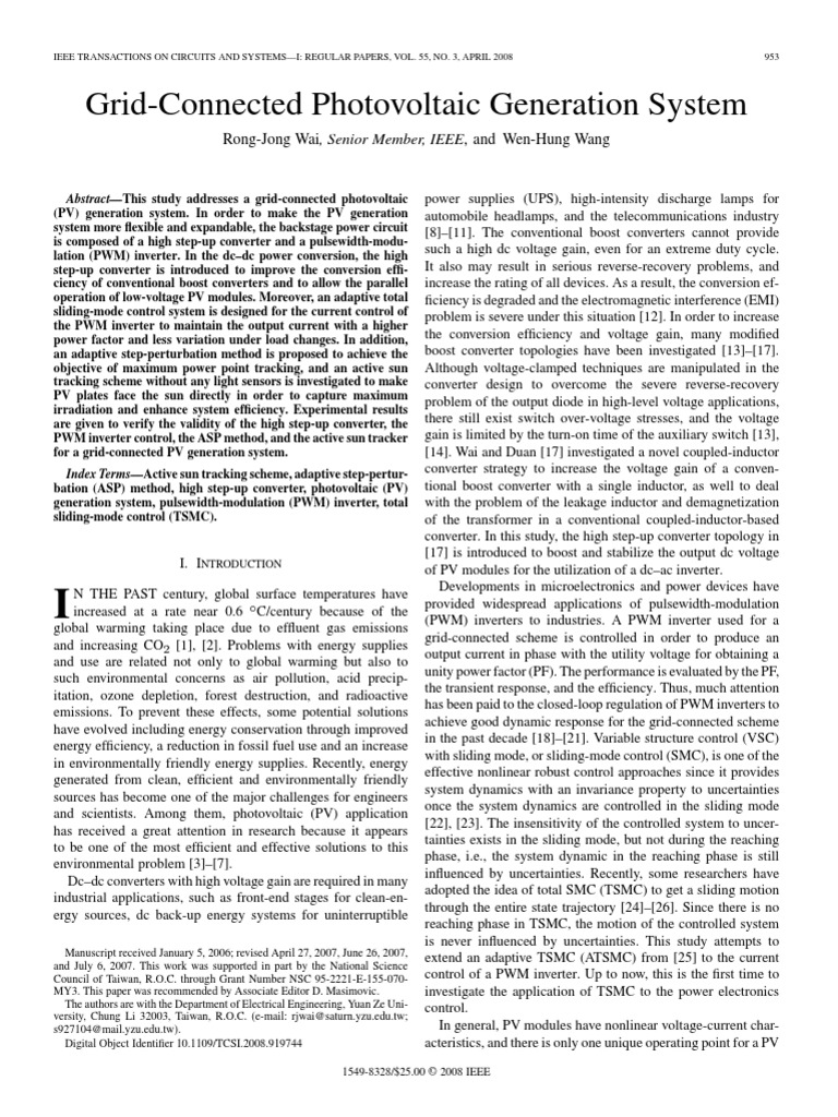 2013 Grid Connected Photovoltaic Generation System Pdf Power Inverter Photovoltaics 