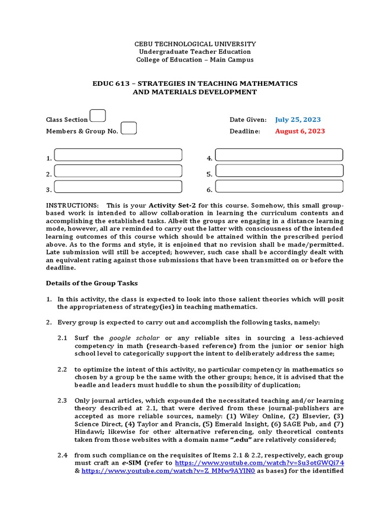 Activity No. 2 Educ 613 | PDF | Theory | Equations