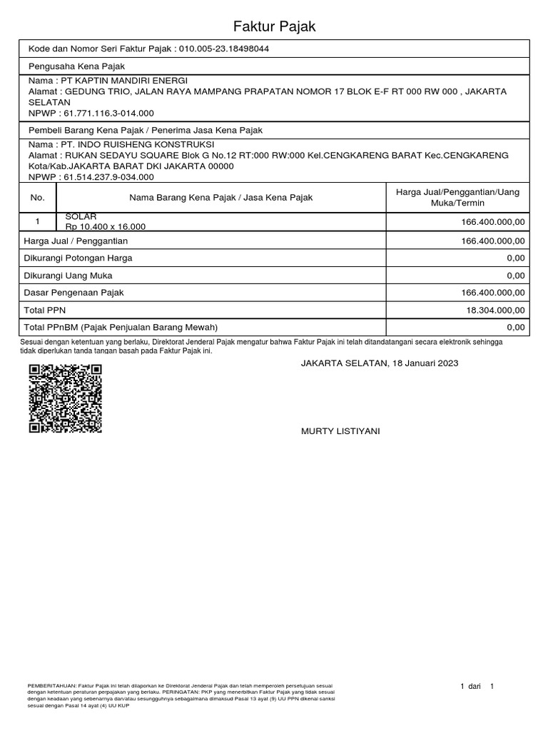 Indo Ruisheng Konst. | PDF