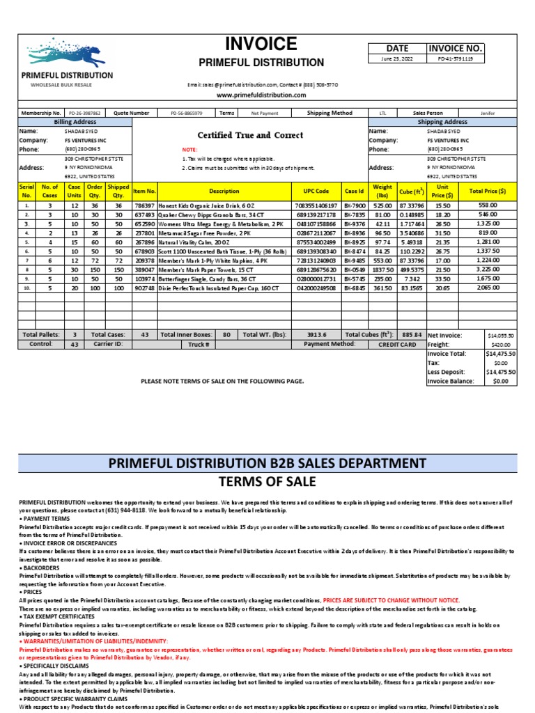 Invoice 5791119 | PDF