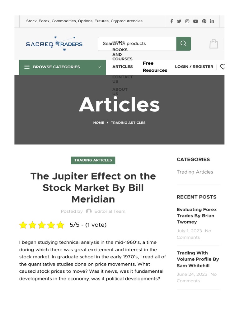 The Jupiter Effect On The Stock Market by Bill Meridian - Sacred ...