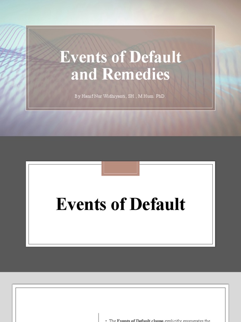 Events of Default | PDF