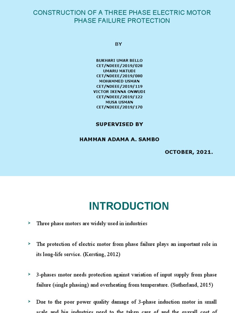 3 Phase Phase Failure Motor Protection2 | PDF