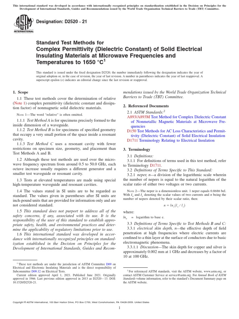 Complex Permittivity (Dielectric Constant) of Solid Electrical ...