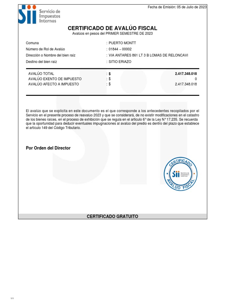 Certificado de Dominio Vigente | PDF