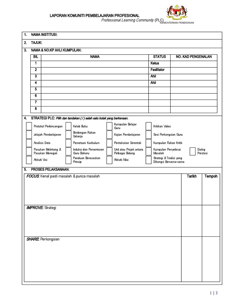 Borang Laporan PLC Baru | PDF