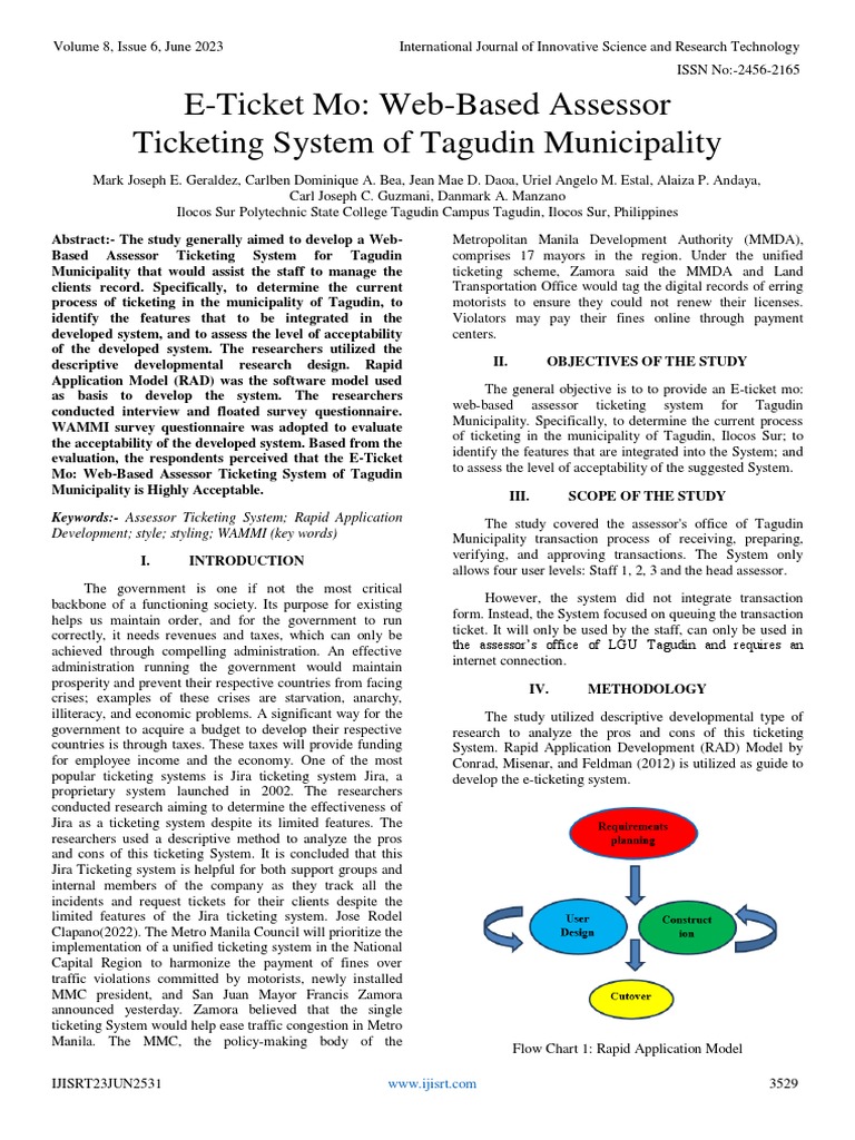 E-Ticket Mo: Web-Based Assessor Ticketing System of Tagudin ...