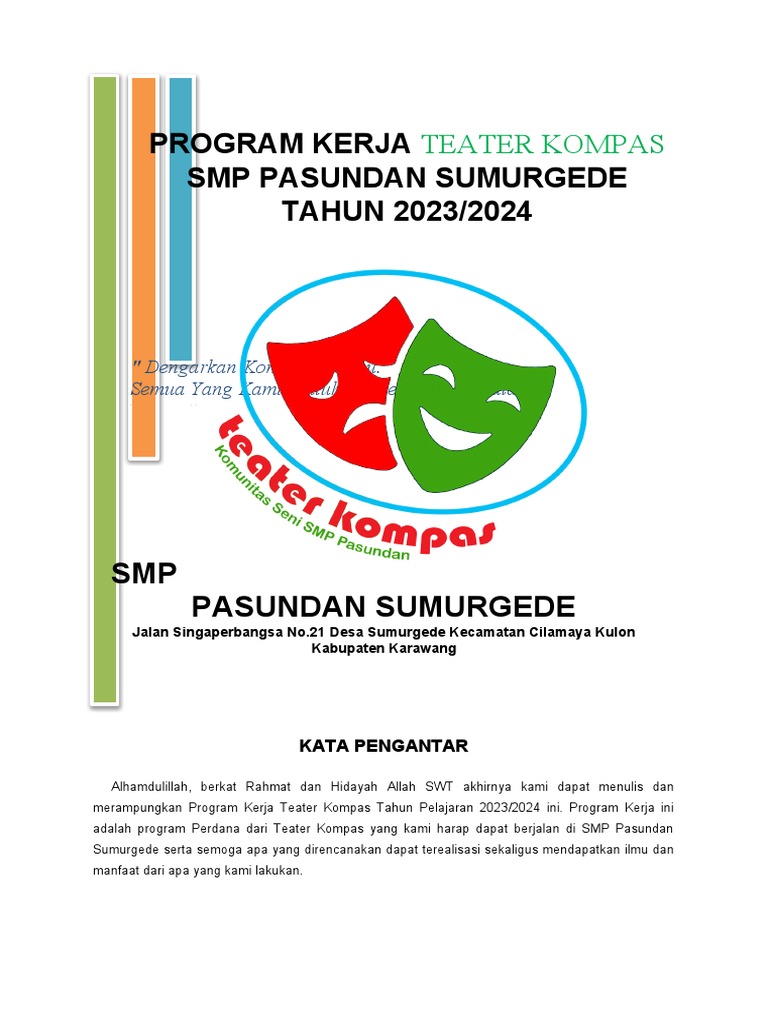 Program Kerja Teater Kompas 2023 | PDF