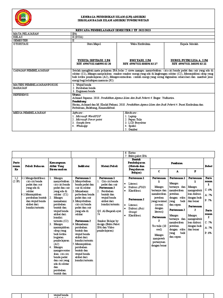 RPS Ipa KLS 2 Sem 2 | PDF