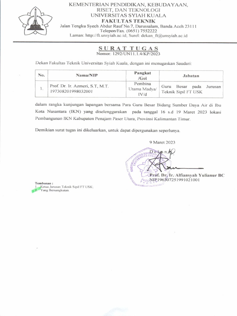 surat tugas pembangunan IKN | PDF