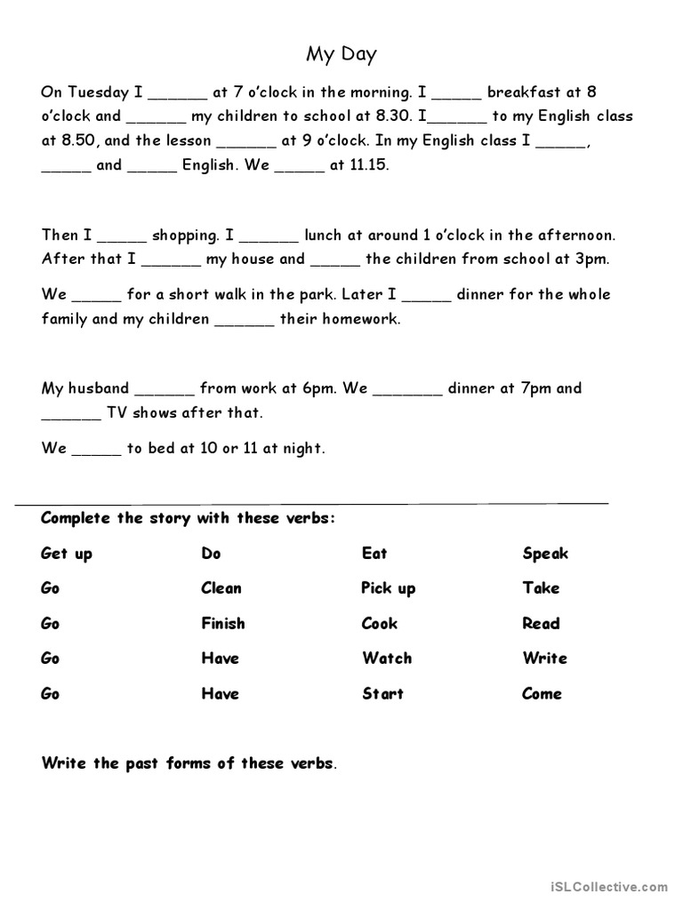 Daily Routine in Present Simple and Past Simple | PDF | Linguistics ...