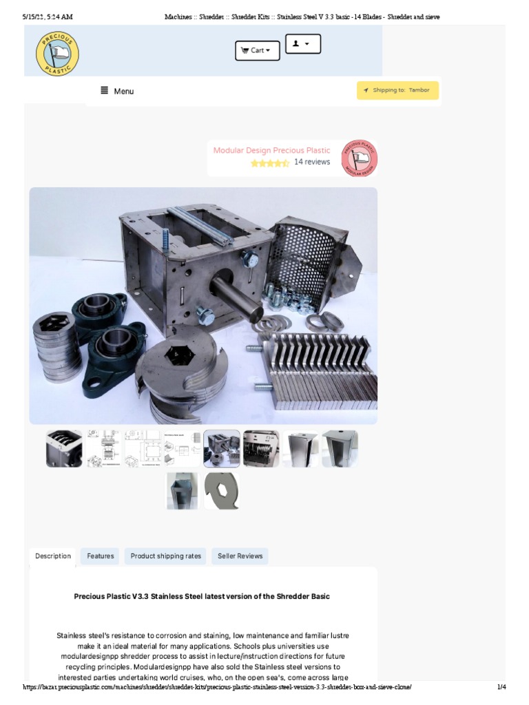 Machines - Shredder - Shredder Kits - Stainless Steel V 3.3 Basic - 14 ...