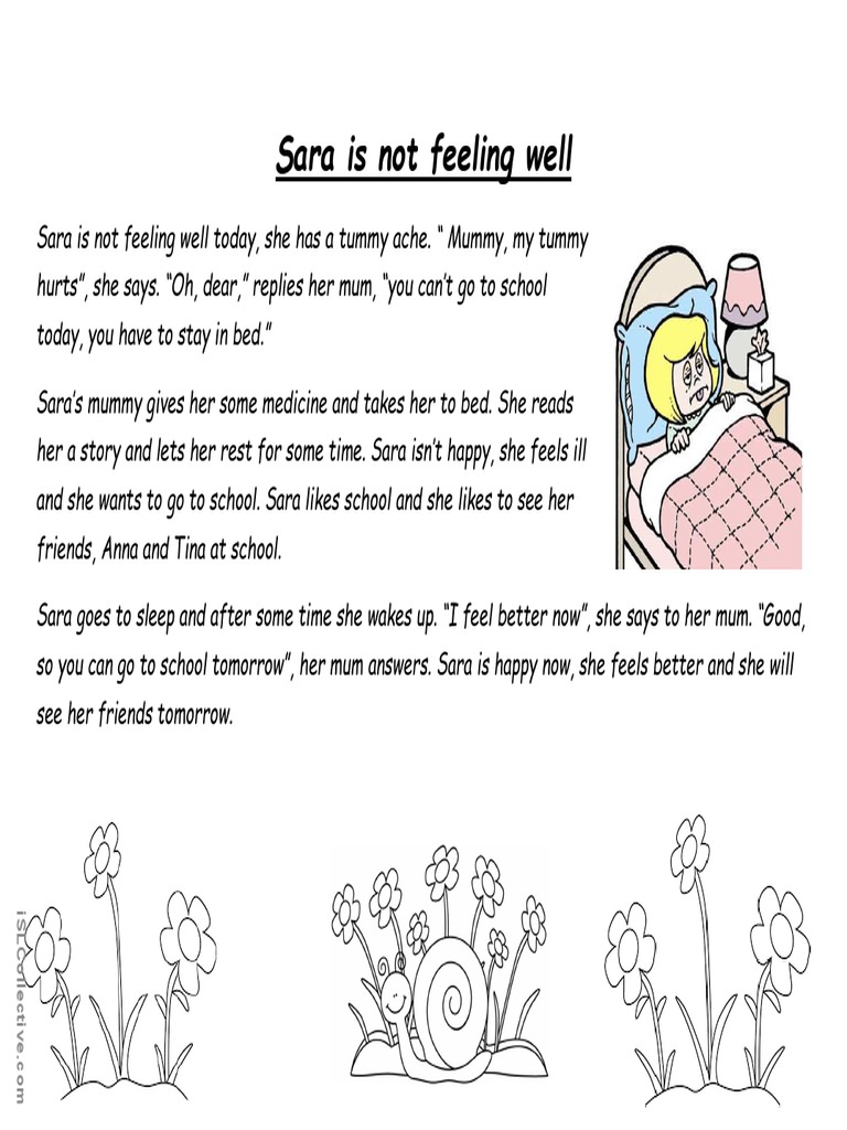 Sara Is Not Feeling Well. | PDF | Self-Improvement