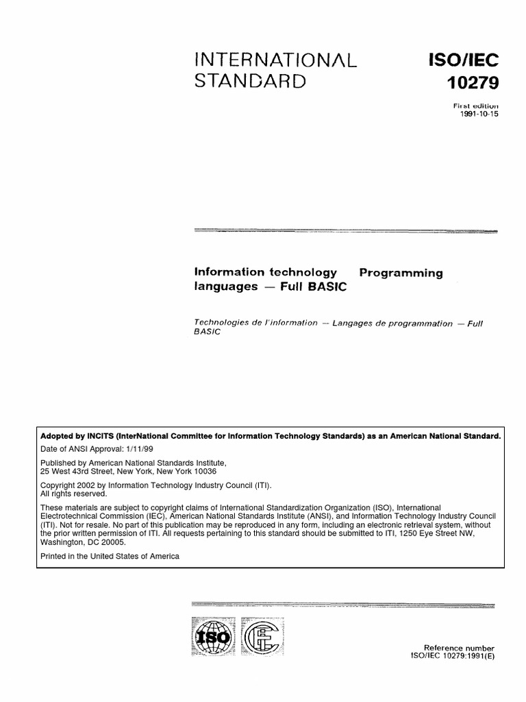 Ansi Incits-Iso-Iec 10279-1991 | PDF Ansi Incits-Iso-Iec 10279-1991 | PDF
