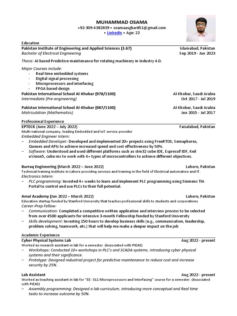 Muhammad+Osama CV | PDF