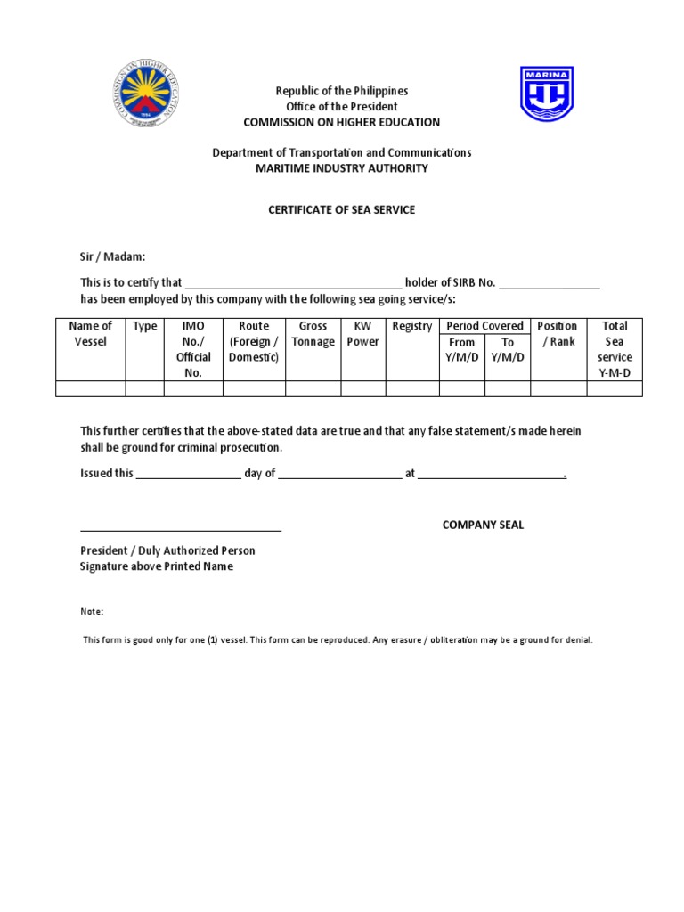 Ched Marina Cs Annex | PDF