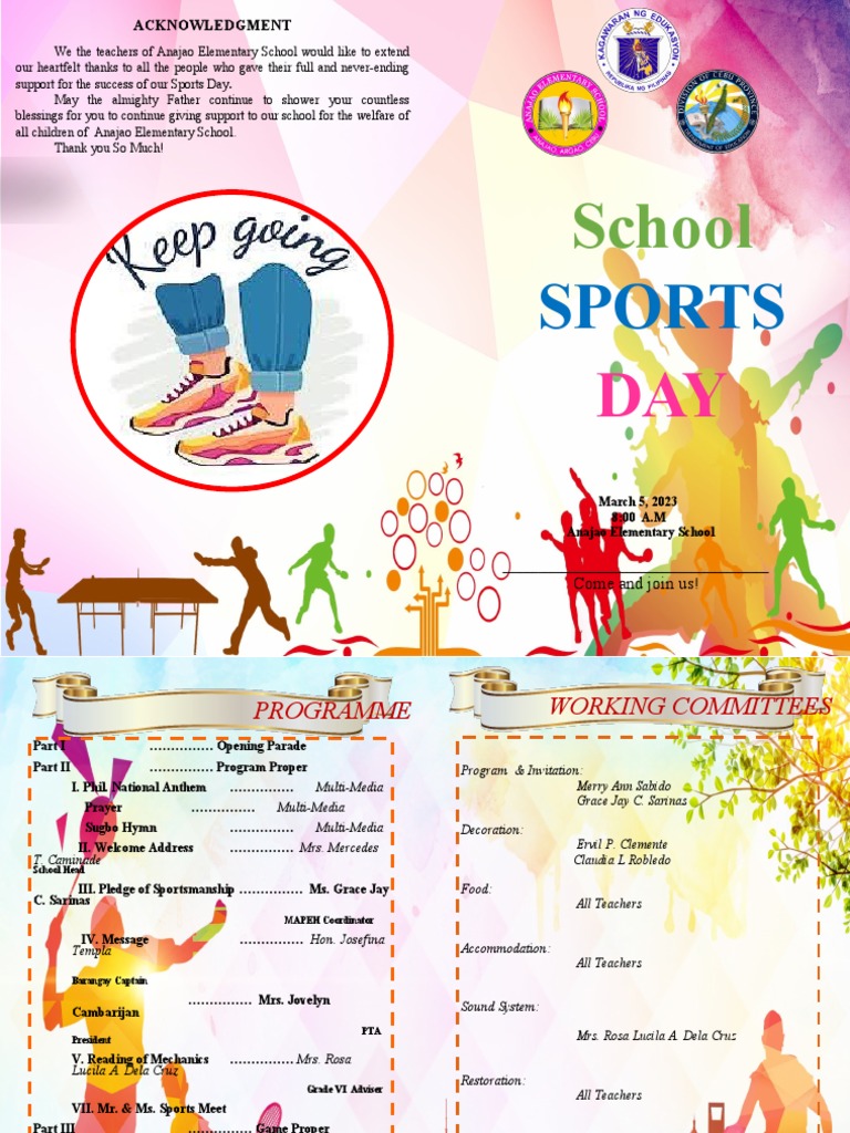 Anajao Elementary Sports Day Program | PDF