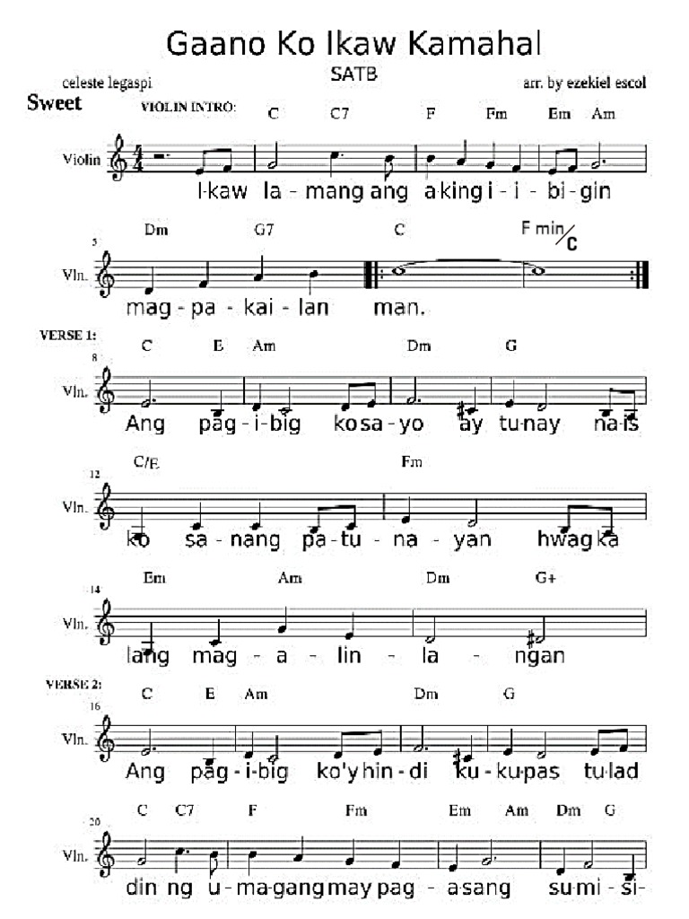 Gaano Ko Ikaw Kamahal (Chordguide) | PDF