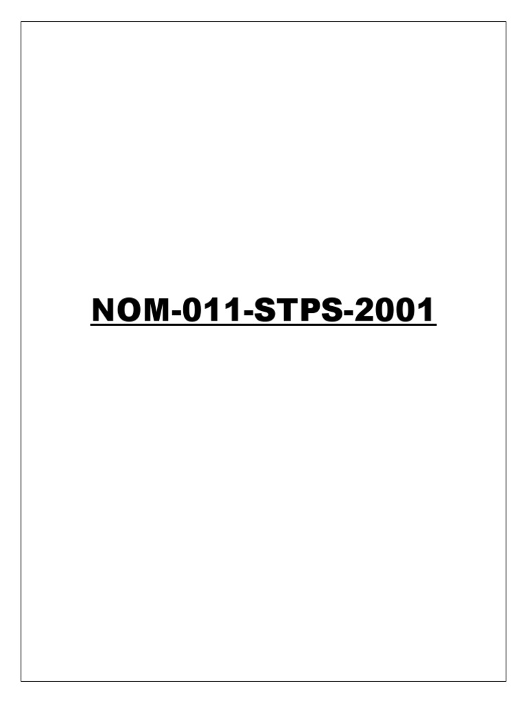 Nom 011 STPS 2001 | PDF