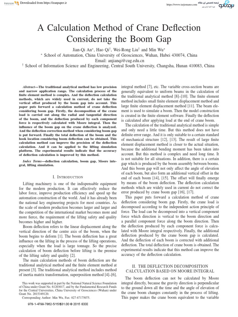 A Calculation Deflection the Boom | PDF