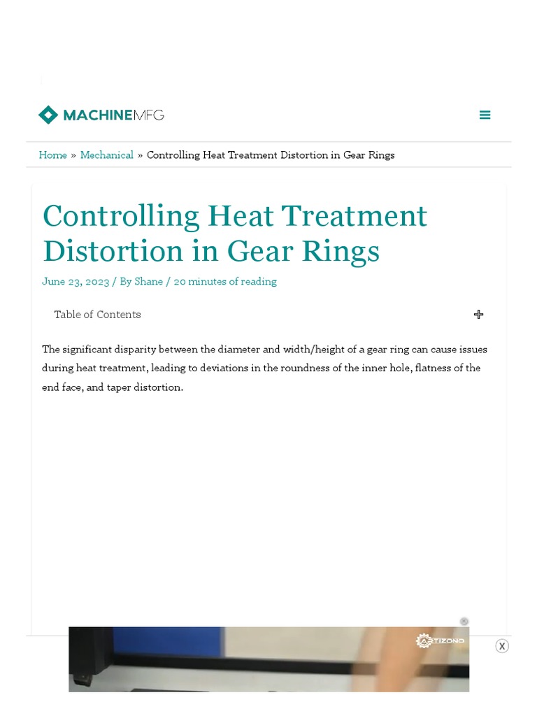 Controlling Heat Treatment Distortion in Gear Rings - MachineMfg | PDF ...